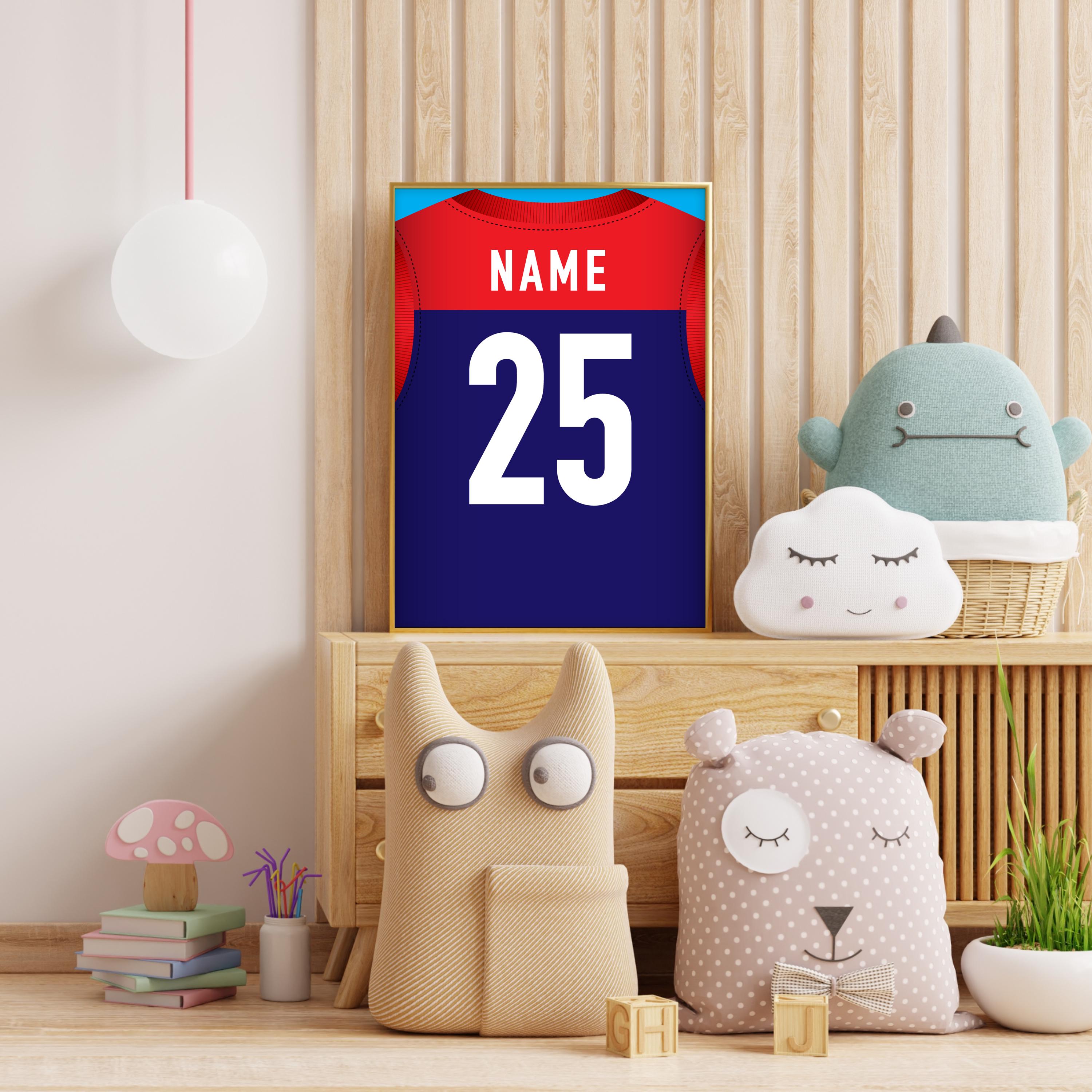 Custom Melbourne (demons) AFL Guernsey Wall Art, Personalised AFL ...