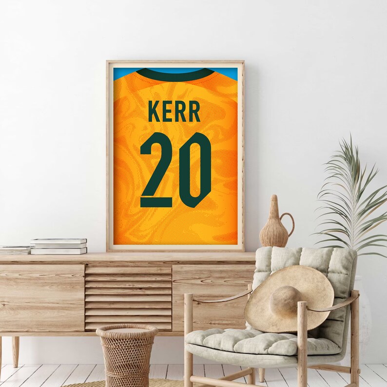Sam Kerr Football Shirt Poster Matildas australia 2023 World Cup Jersey ...