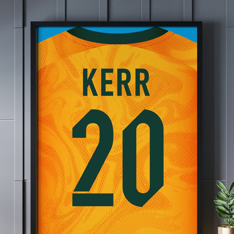 Sam Kerr Football Shirt Poster Matildas (australia) 2023 World Cup ...