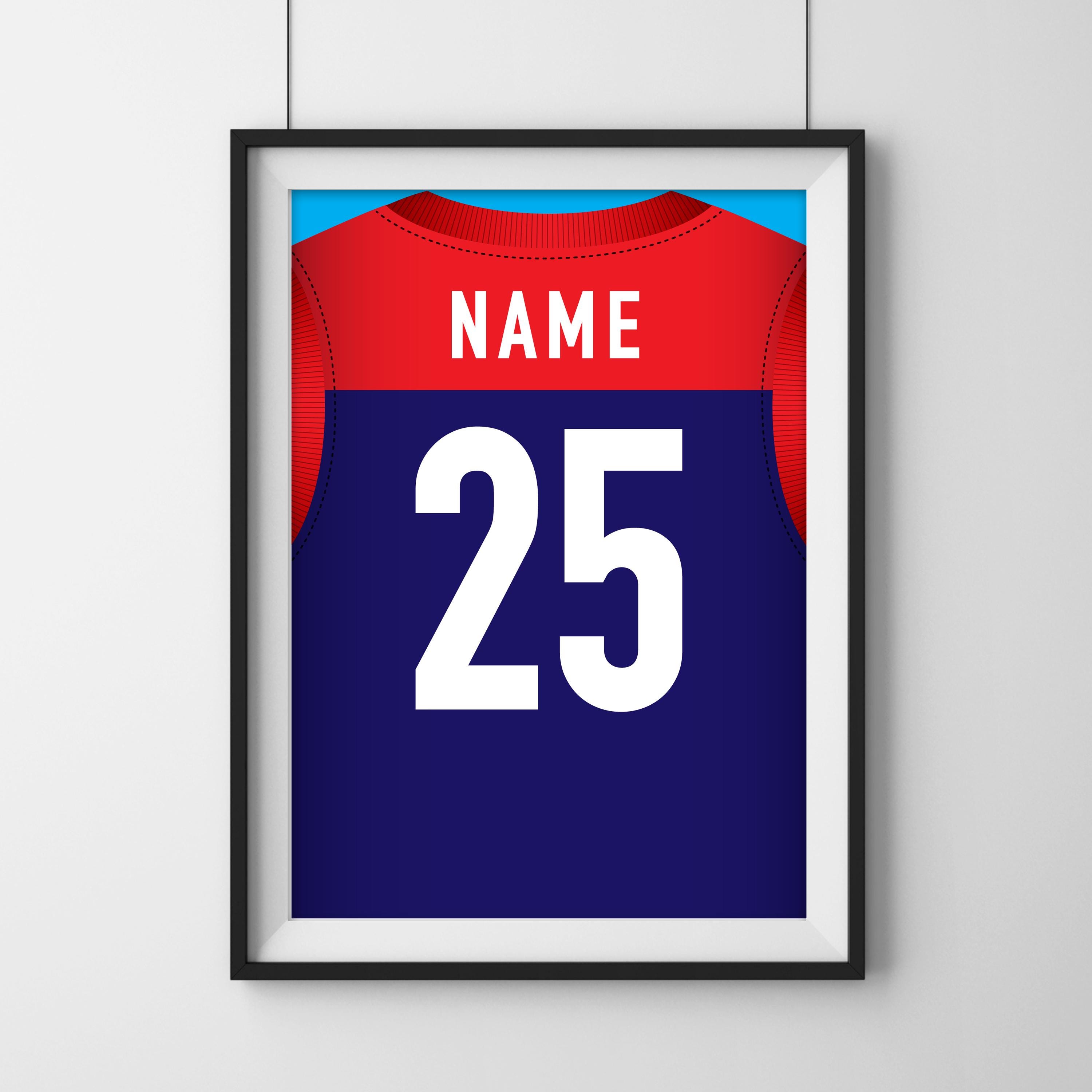 Custom Melbourne (demons) AFL Guernsey Wall Art, Personalised AFL ...