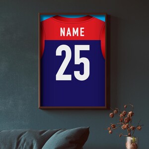 Custom Melbourne (demons) AFL Guernsey Wall Art, Personalised AFL ...