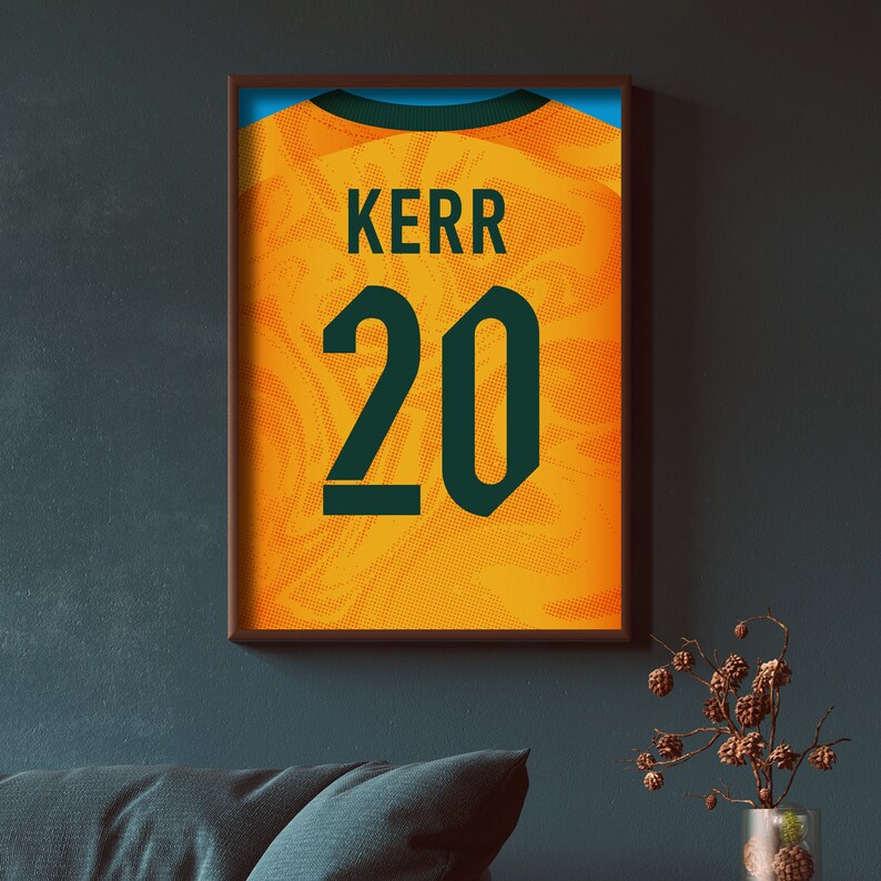 Sam Kerr Football Shirt Poster Matildas (australia) 2023 World Cup ...