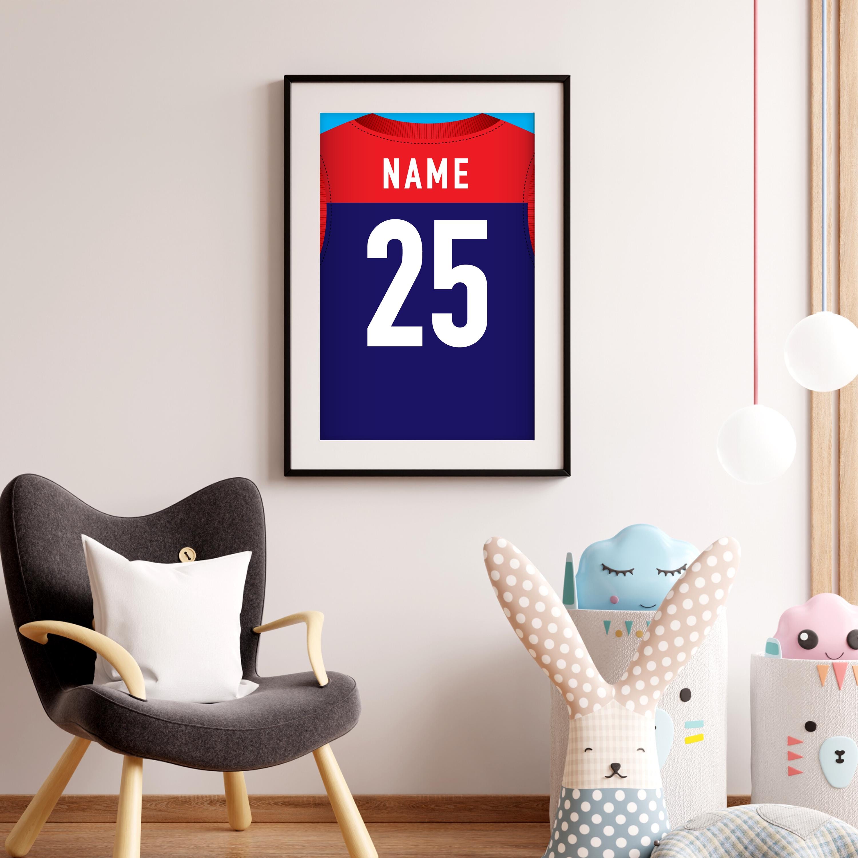 Custom Melbourne (demons) AFL Guernsey Wall Art, Personalised AFL ...