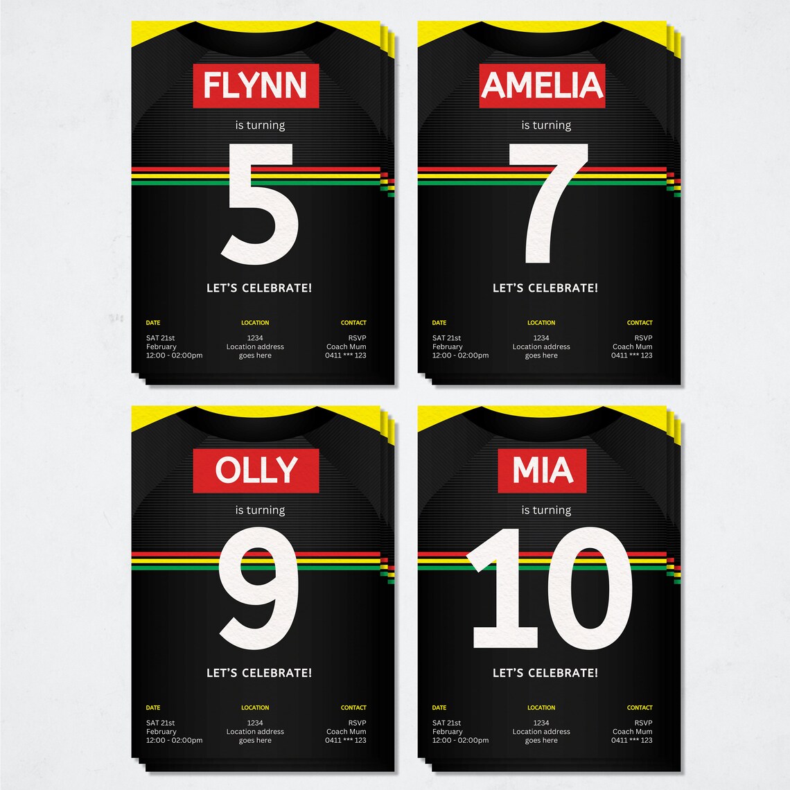 Penrith Panthers Birthday Invitation: Custom NRL Template (editable in ...