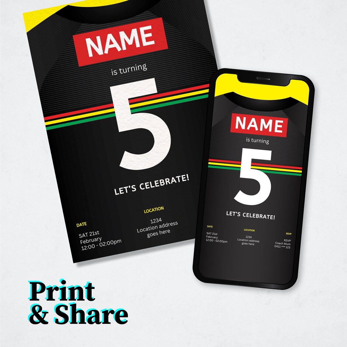 Penrith Panthers Birthday Invitation: Custom NRL Template (editable in ...