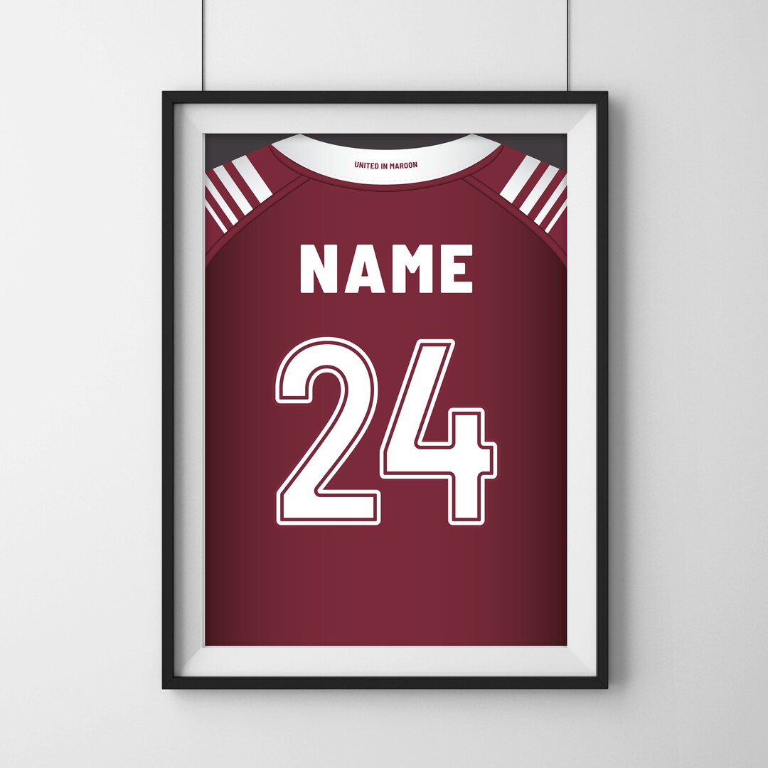 Custom QLD MAROONS Jersey Wall Art, Personalised State of Origin Poster ...