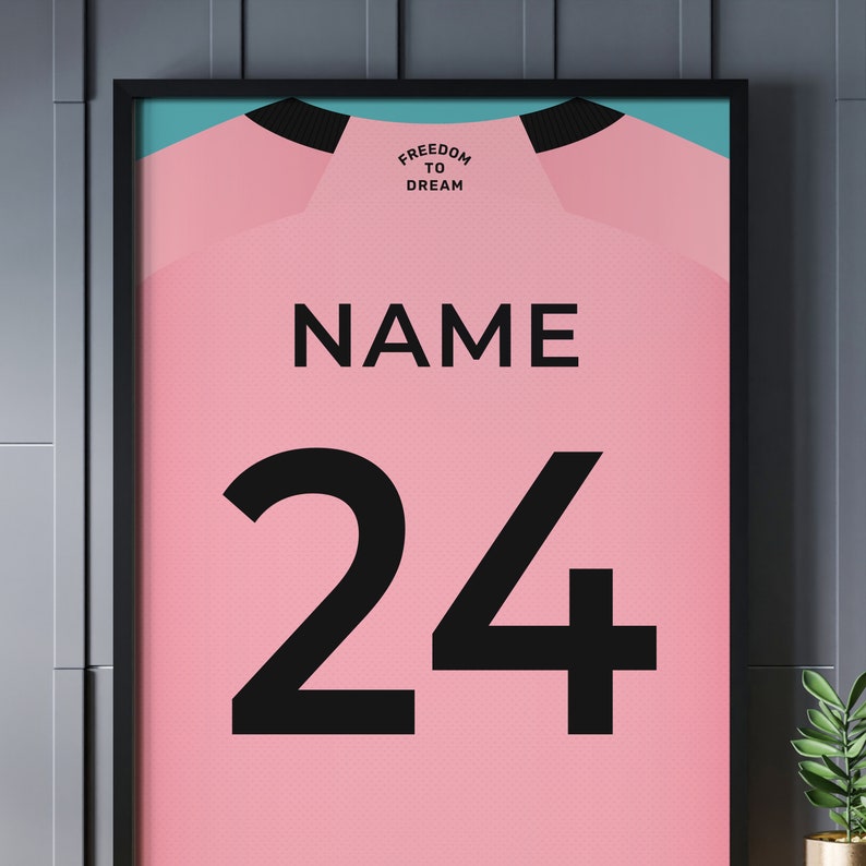 Customisable Inter Miami 2024 Three Jersey Wall Art, Football / Soccer ...