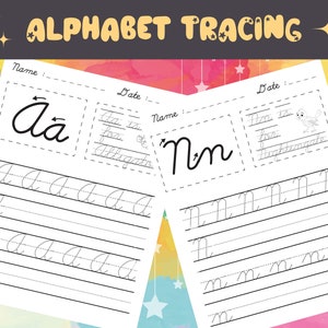 26 Cursive Printable Alphabet Upper & Lowercase. Preschool-kdg - Etsy