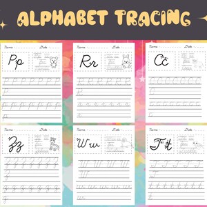 26 Cursive Printable Alphabet Upper & Lowercase. Preschool-kdg - Etsy