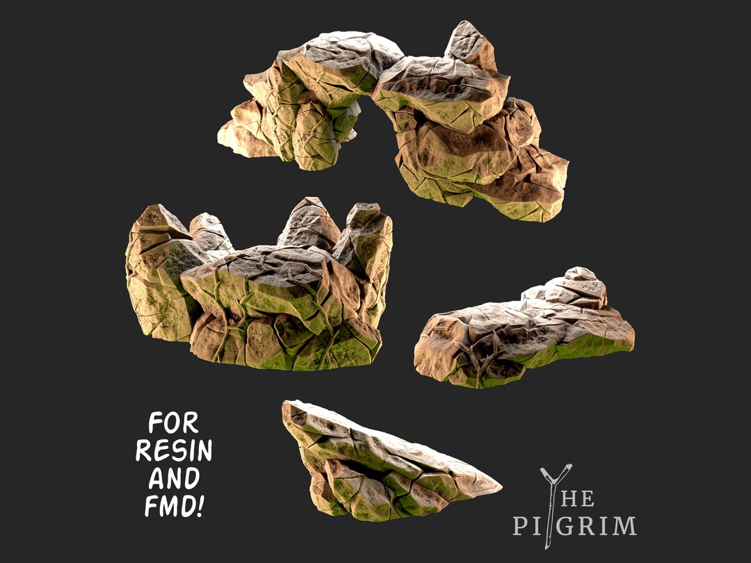 Digital STL File Download for Fantasy Rock X4 Tabletop Terrain - Etsy
