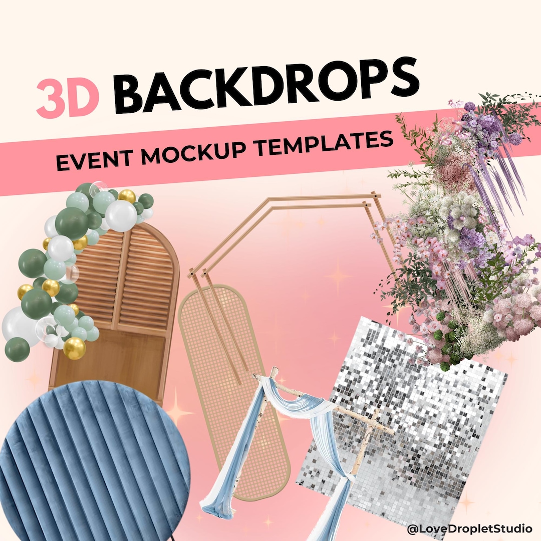 BACKDROP Digital Canva Template Wedding Event Frame Mockup Decor Party ...