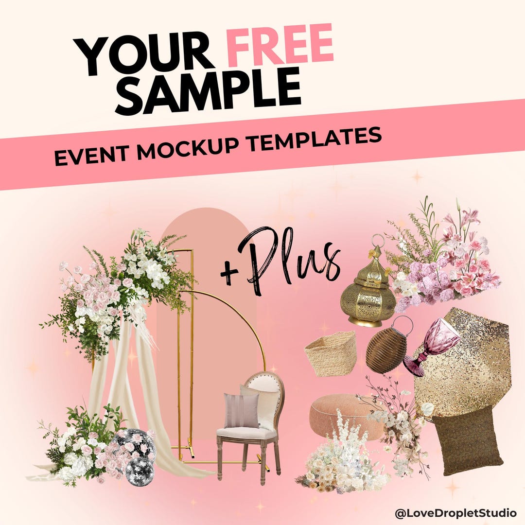 SAMPLE PACK Wedding Event Decor Mockup Party Backdrops Planning Planner ...