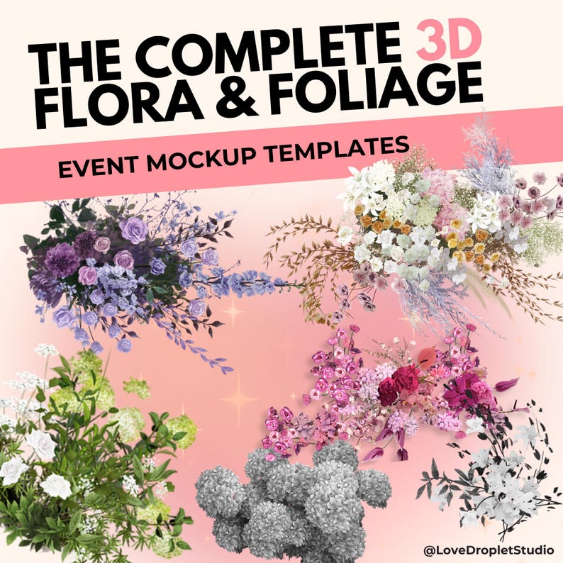Flora Foliage Event Mockup Templates: 1700+ Flowers (digital Download ...