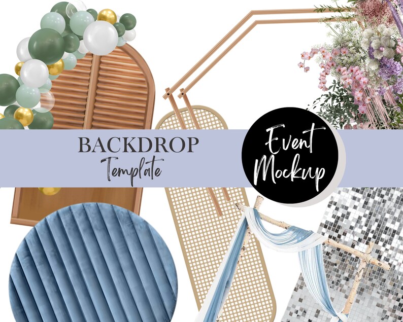 BACKDROP Digital Canva Template Wedding Event Frame Mockup - Etsy