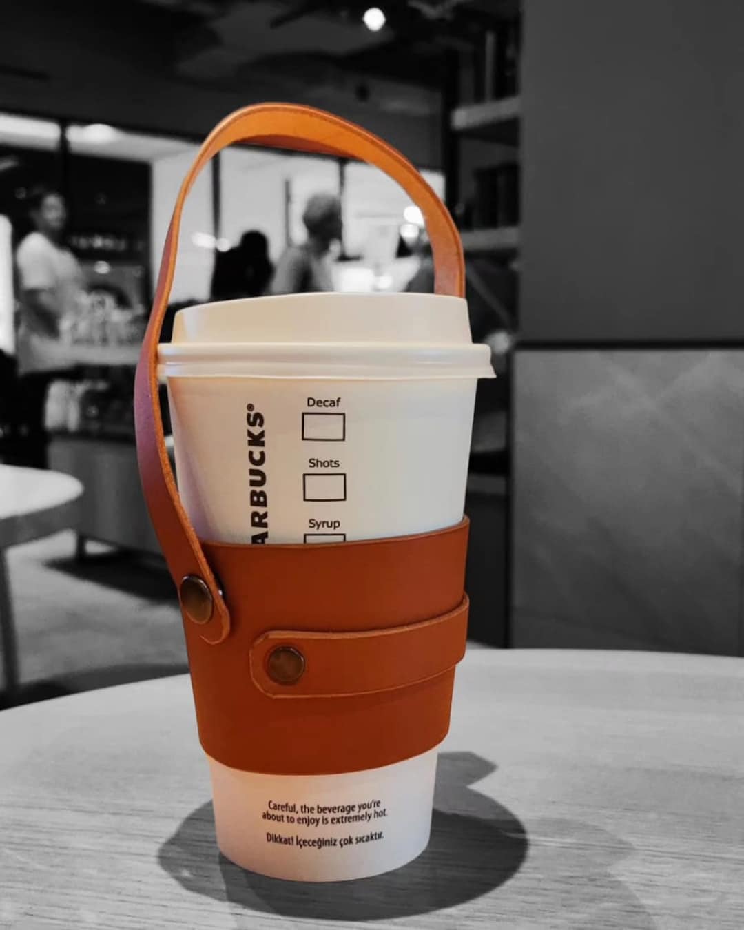 Handmade Leather Coffee Cup Holders - Carry Your Hot Coffee in Style ...