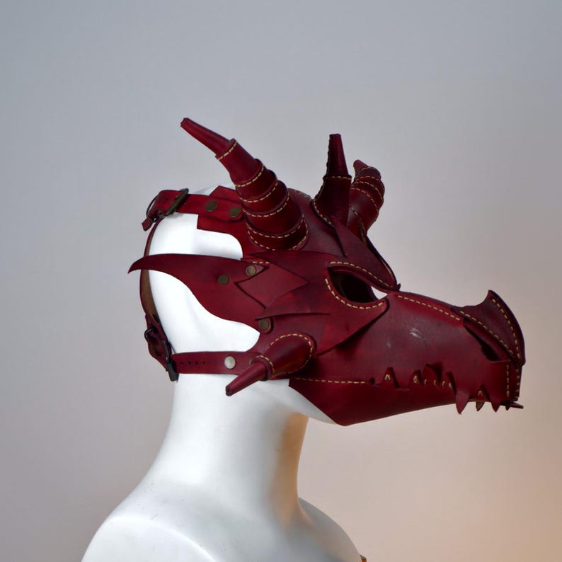 Handmade Genuie Leather Dragon Mask - Etsy