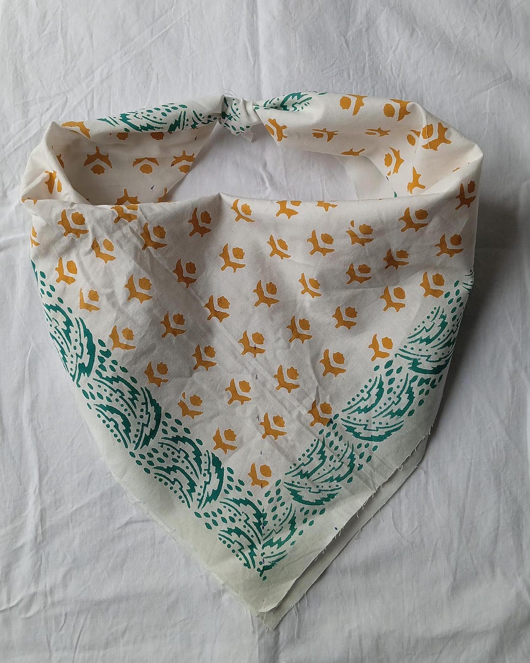 Hand Block Printed Cotton Bandana - Bohemian Neckerchief - Etsy