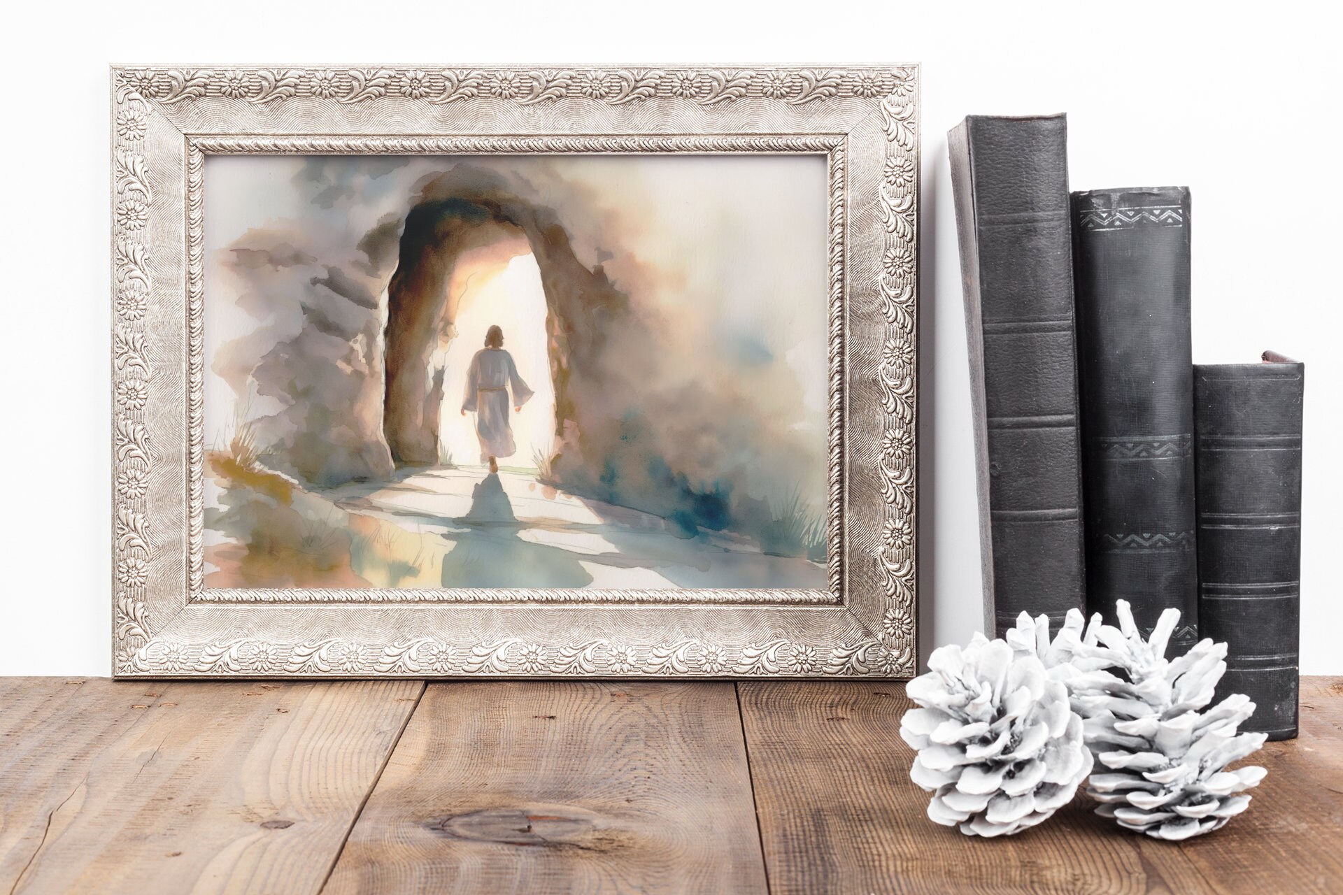 Easter Resurrection Decor | He is Risen | Jesus Art Empty Tomb Painting ...