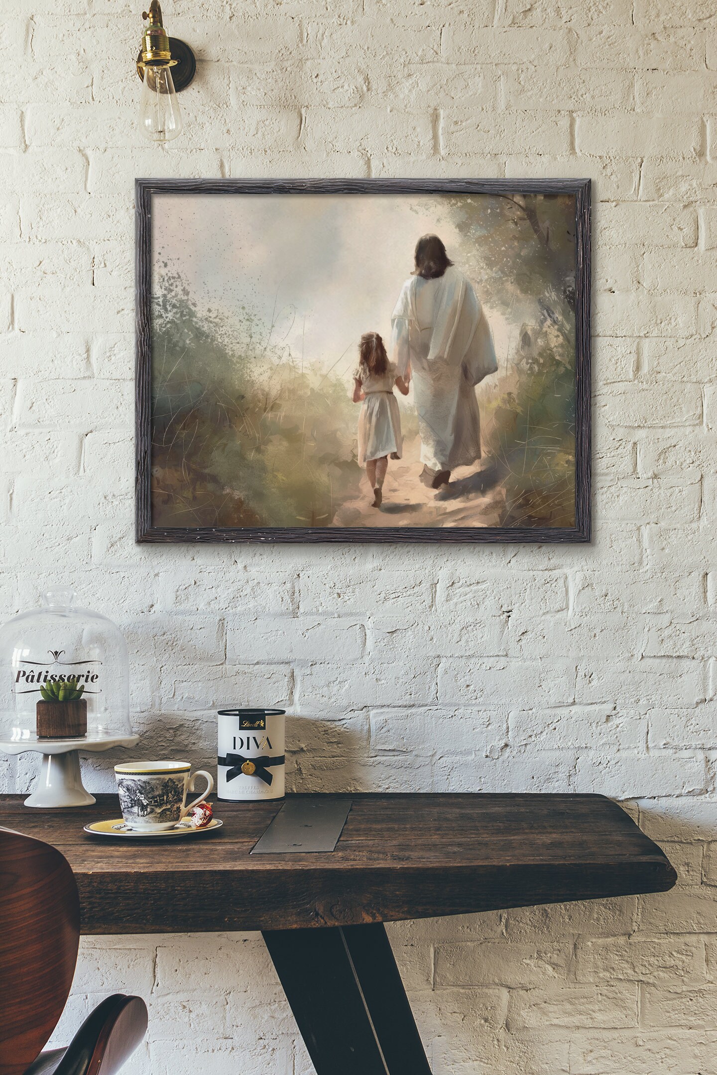 Follow Me Jesus Downloadable Print | Jesus Christ Walking Art Printable ...