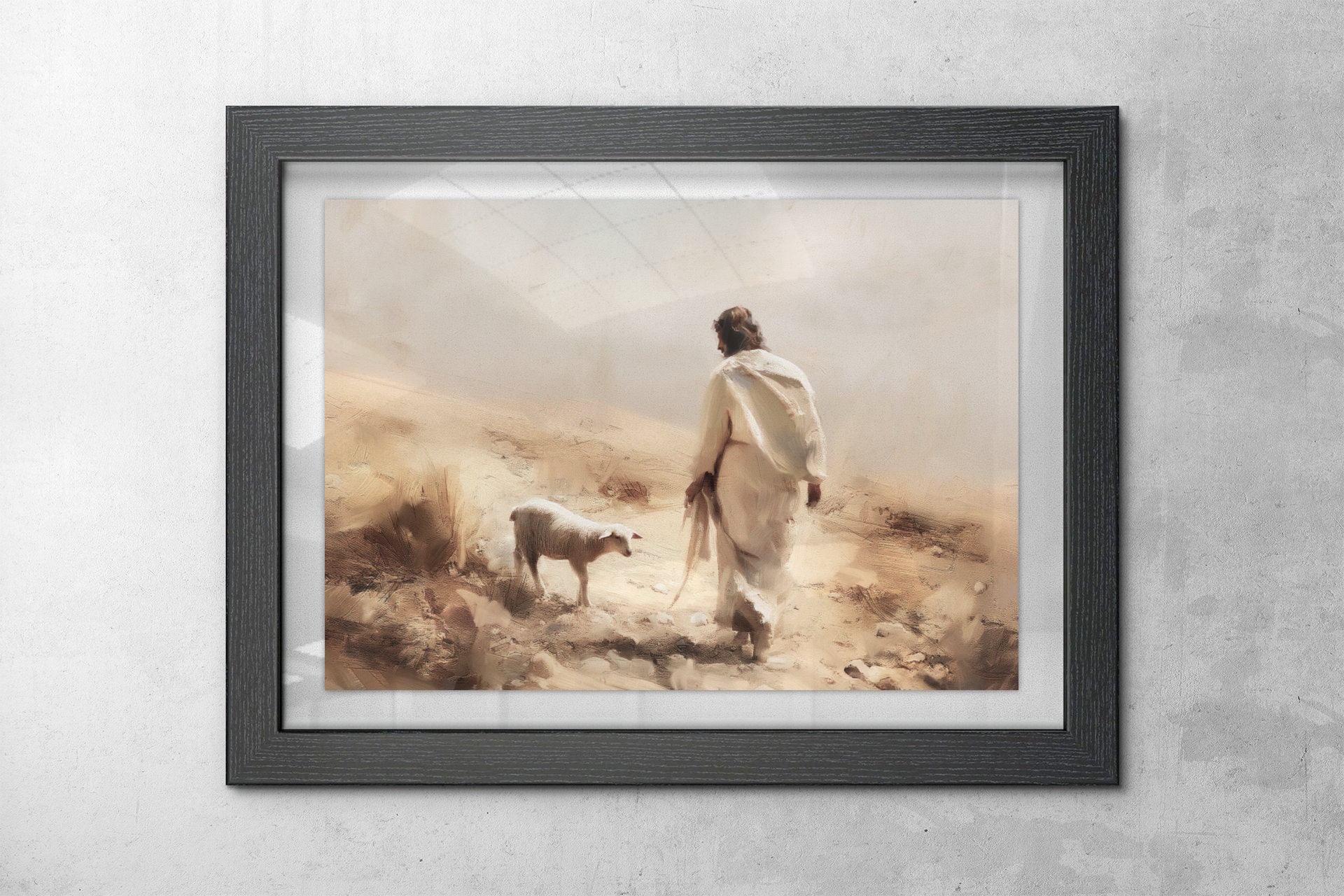 Parable of the Lost Sheep Print | Jesus Leaves 99 Painting ...