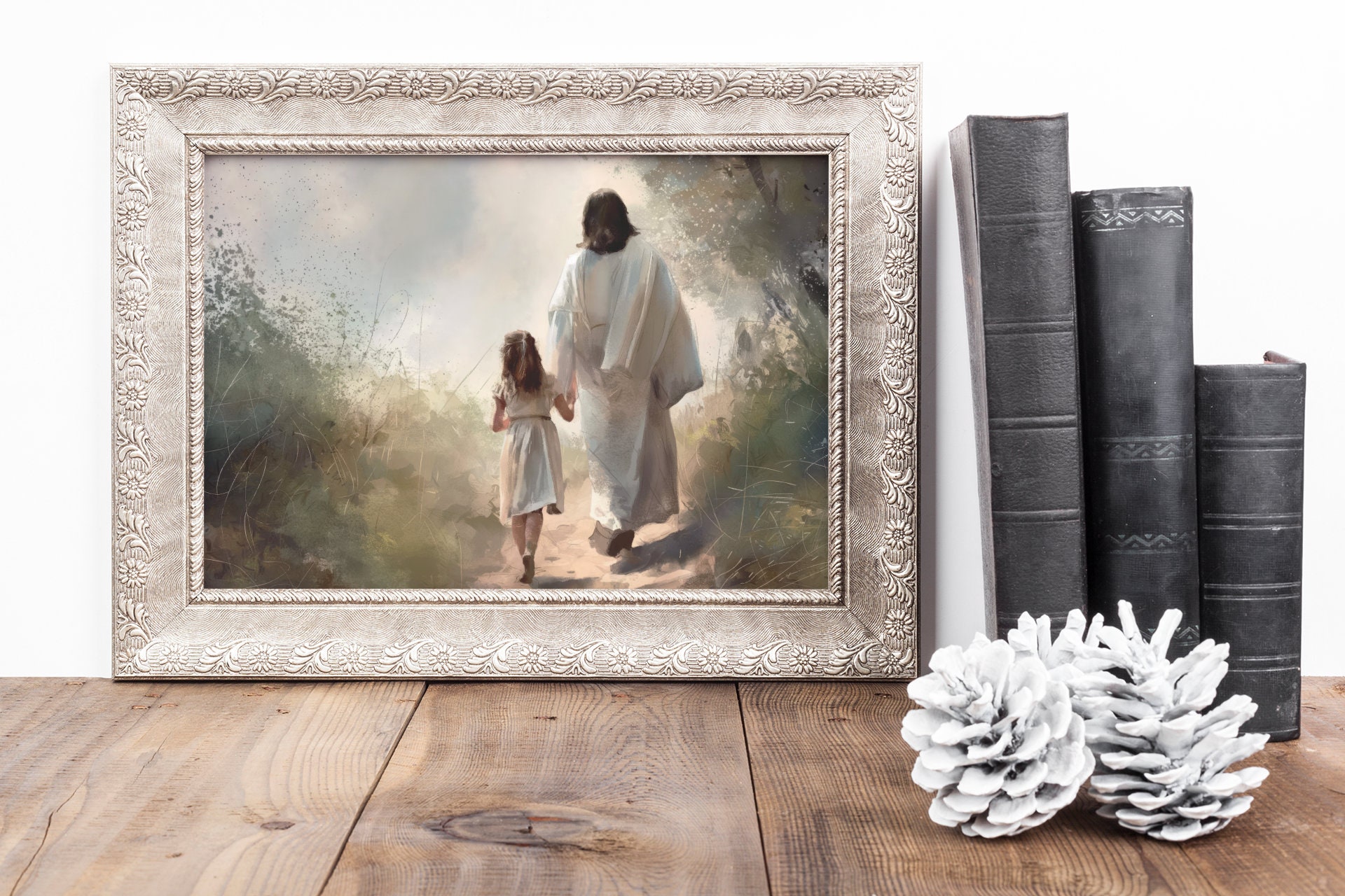 Follow Me Jesus Downloadable Print | Jesus Christ Walking Art Printable ...