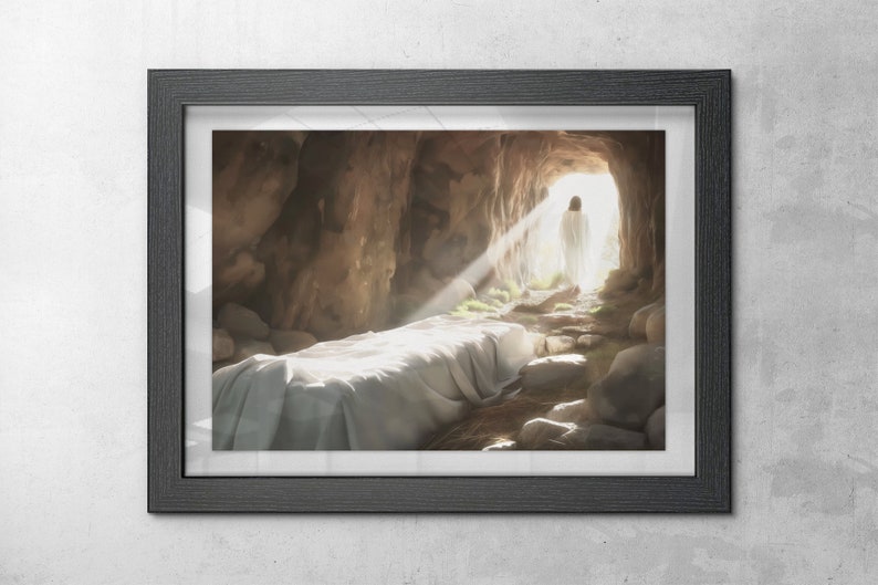 Empty Tomb Jesus Resurrection Miracle Printable Painting | He is Risen ...