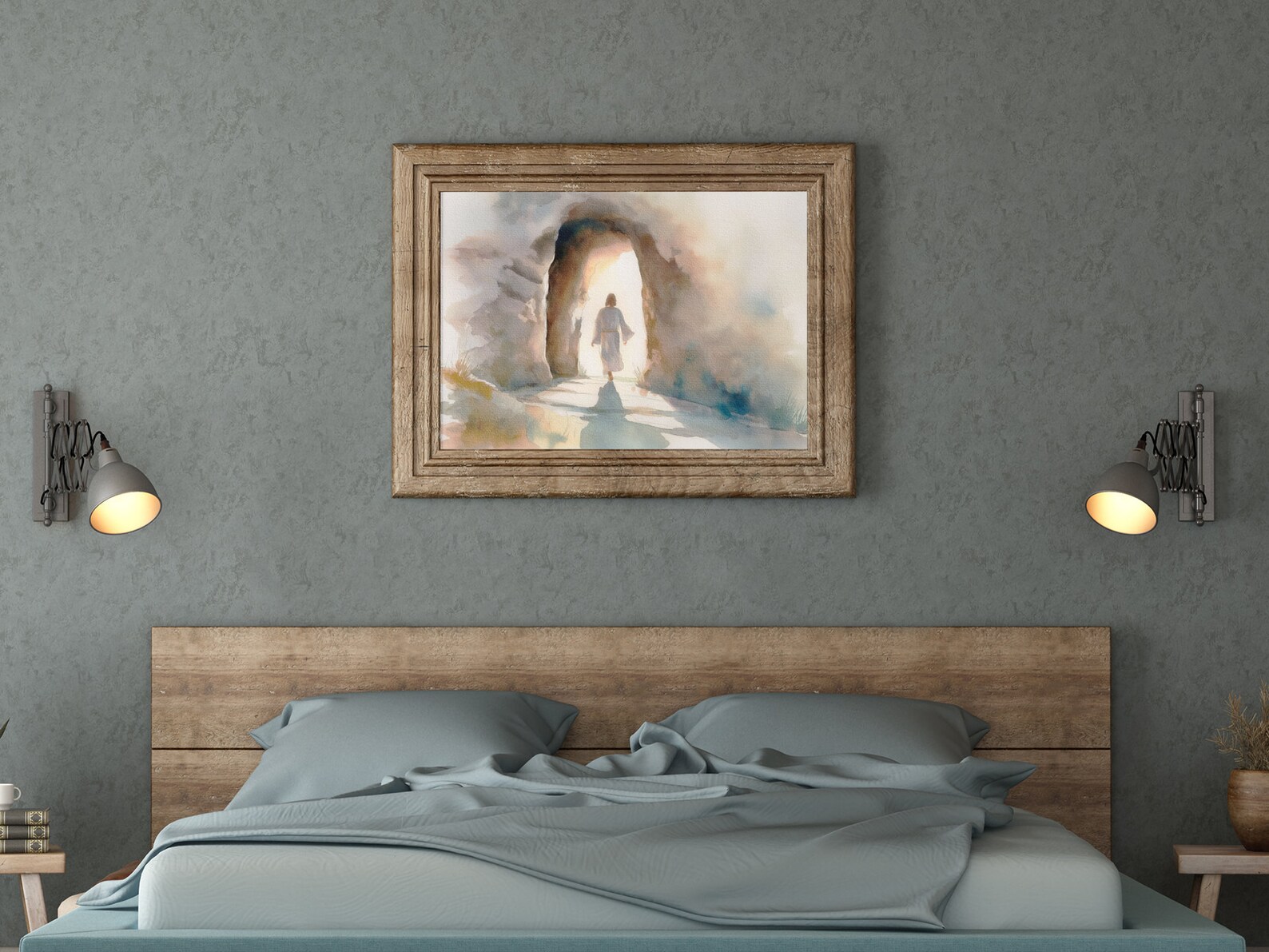Easter Resurrection Decor | He is Risen | Jesus Art Empty Tomb Painting ...