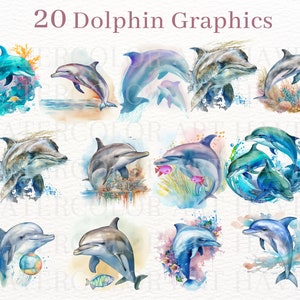 Watercolor Clipart Bundle for Undersea Creatures Jellyfish Sharks ...