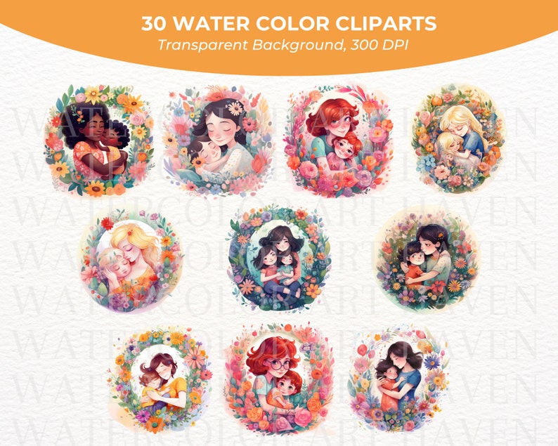 Mothers Day Clipart, Mother-daughter Clipart, Mother and Daughter ...