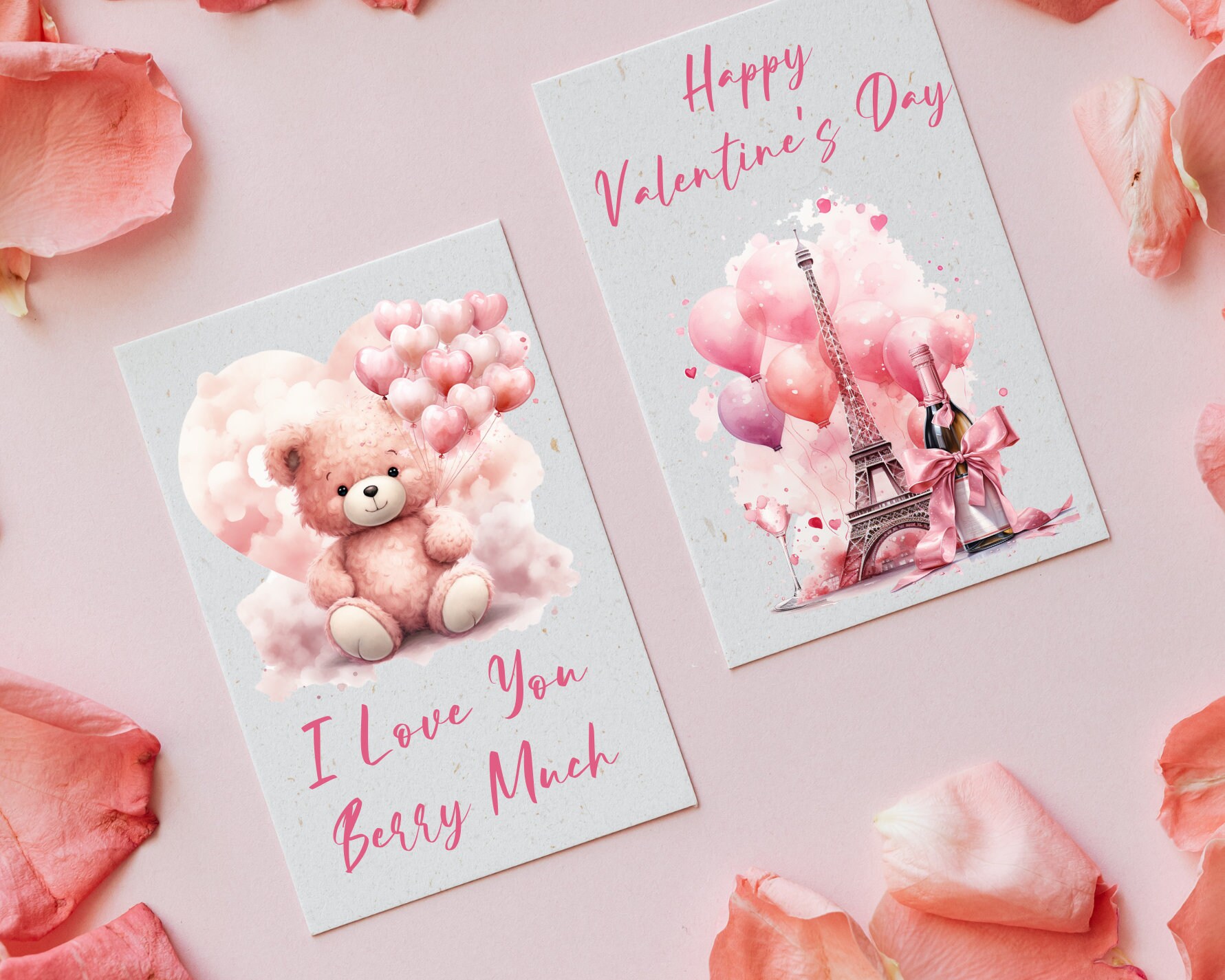 Watercolor Valentines Day Clipart Pink Theme 100 PNG Valentine Clipart ...