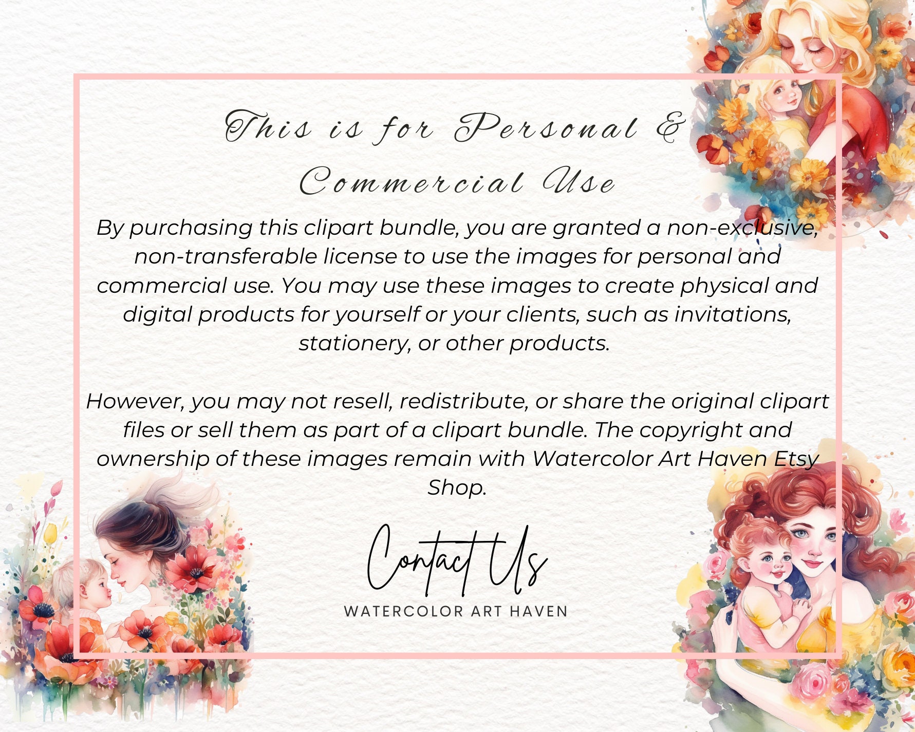 Mother’s Day Clipart, Mother Baby Clipart, Mother and Daughter ...