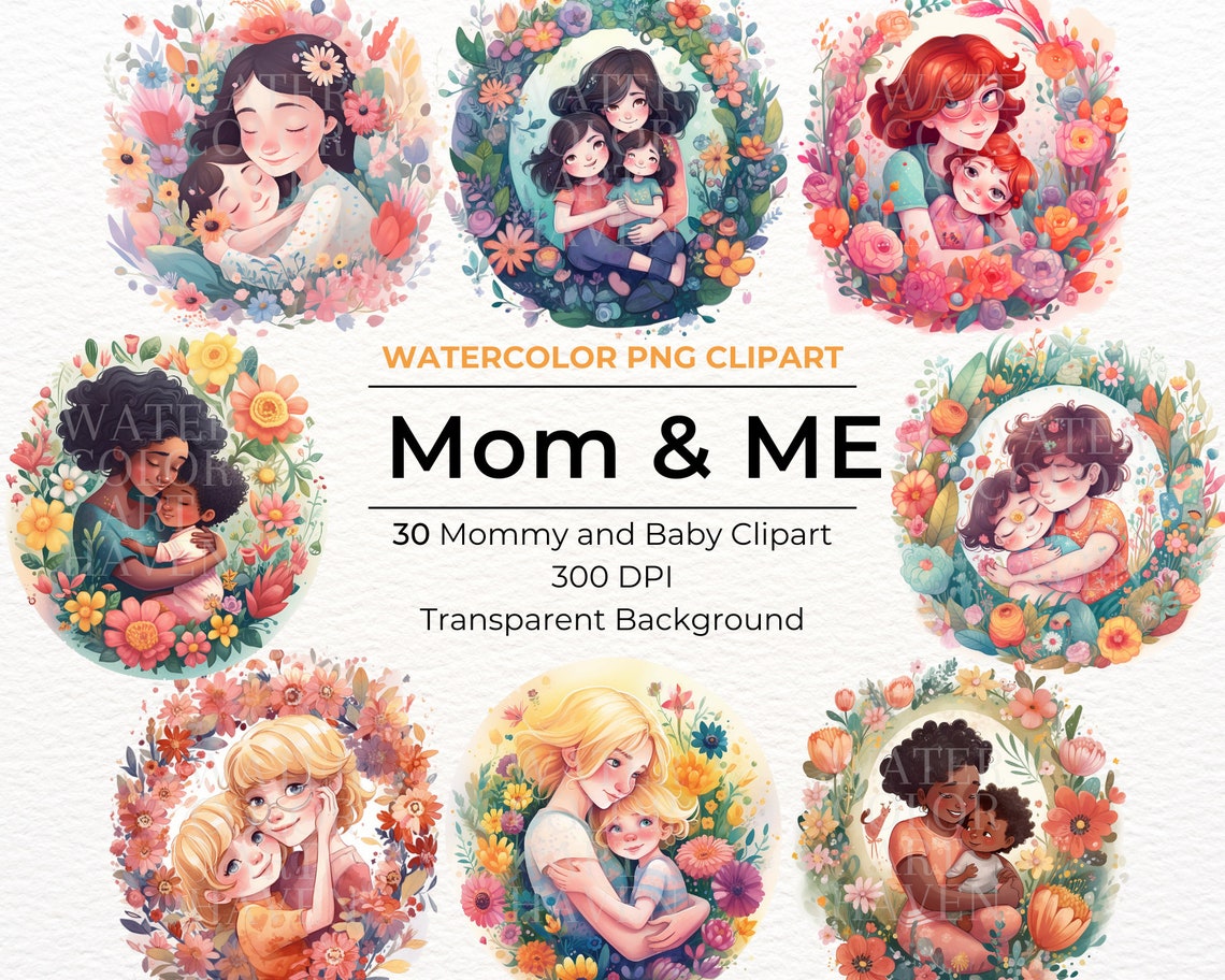 Mother’s Day Clipart, Mother-daughter Clipart, Mother and Daughter ...