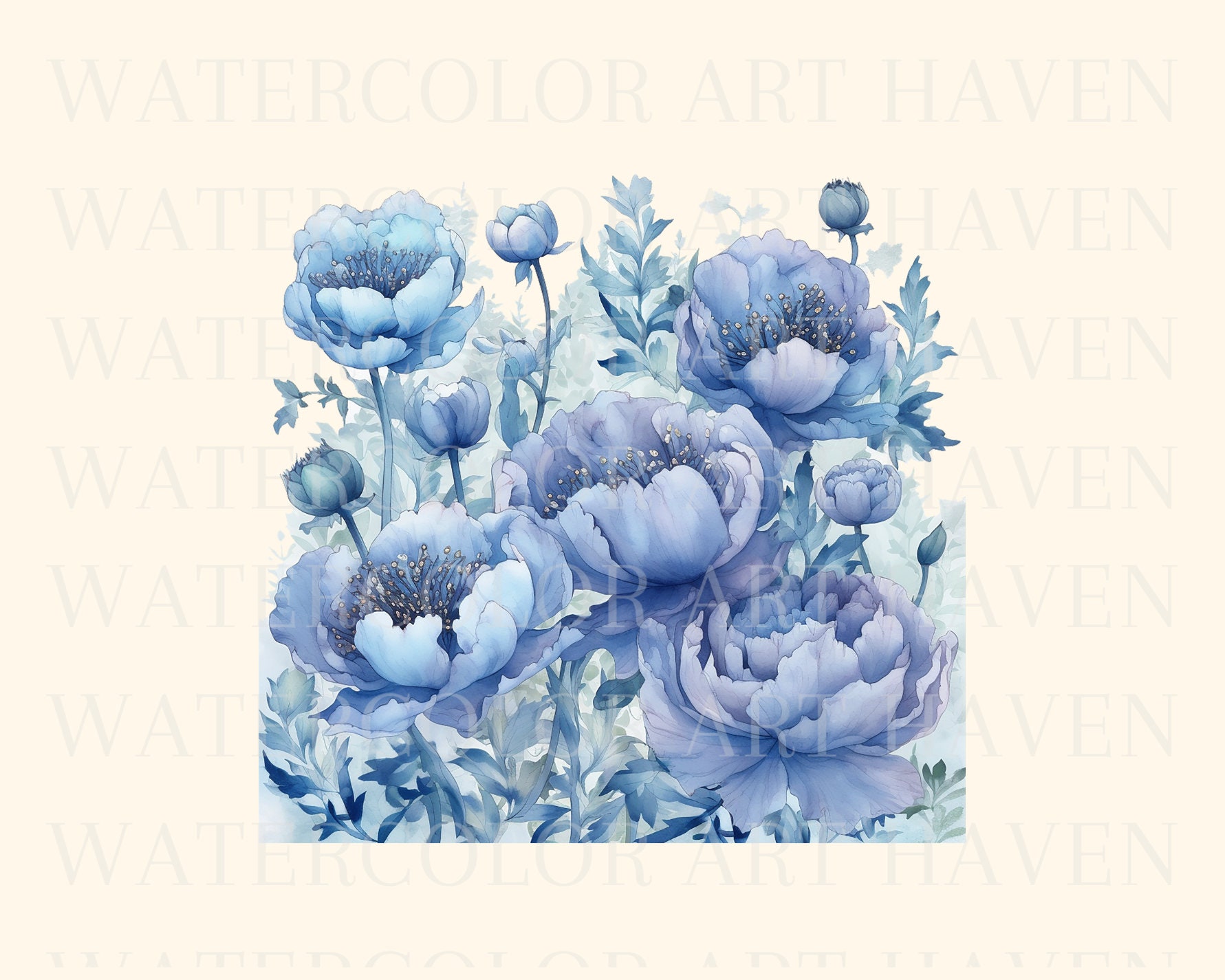 Watercolor Peonies Clipart, Spring Wedding Flowers Clipart Bundle, Wild ...