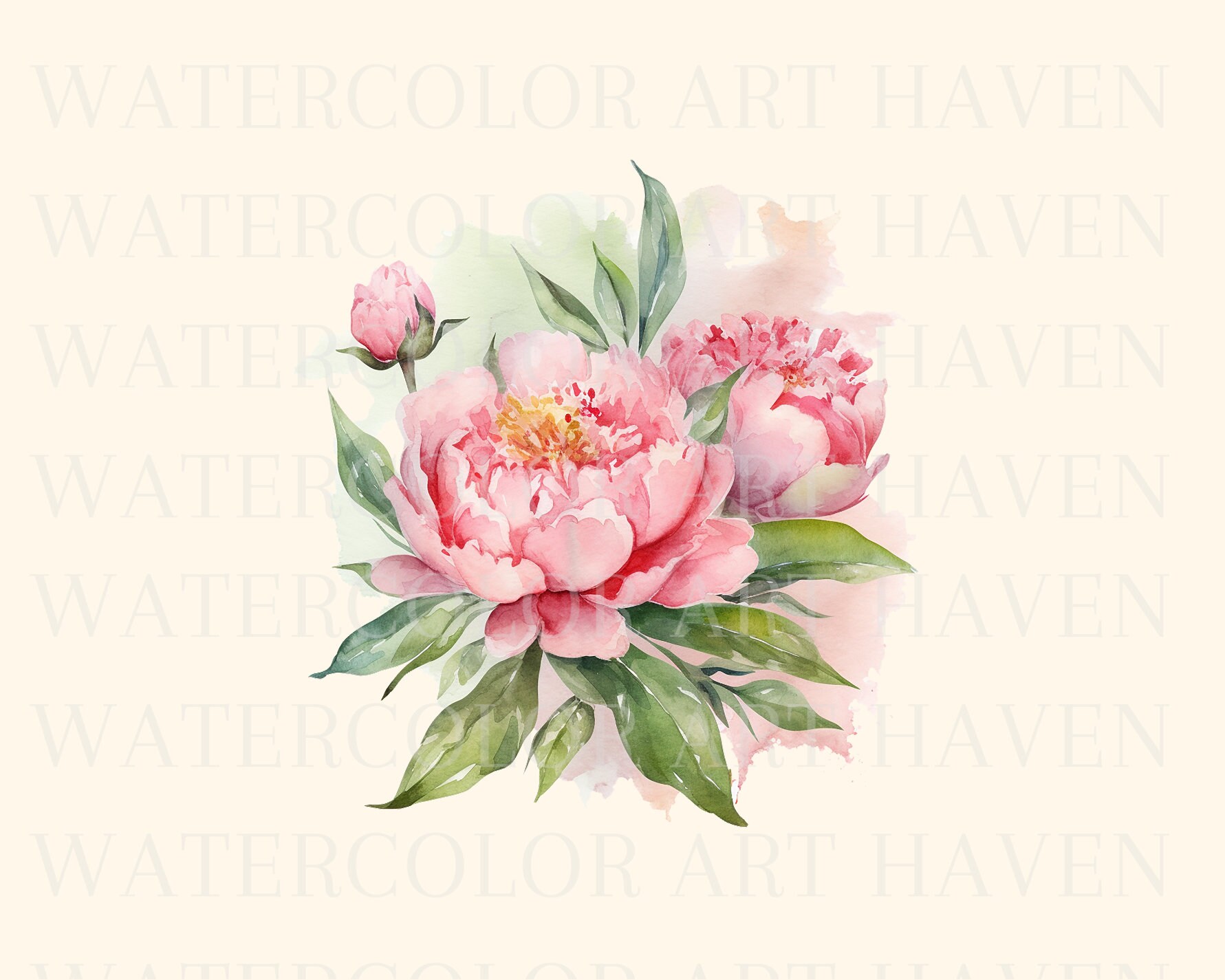 Watercolor Peonies Clipart, Spring Wedding Flowers Clipart Bundle, Wild ...