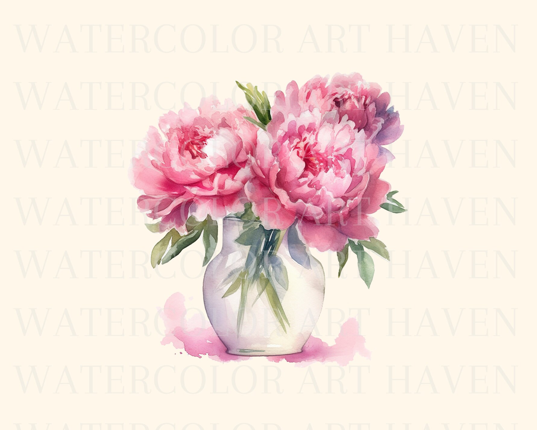 Watercolor Peonies Clipart, Spring Wedding Flowers Clipart Bundle, Wild ...