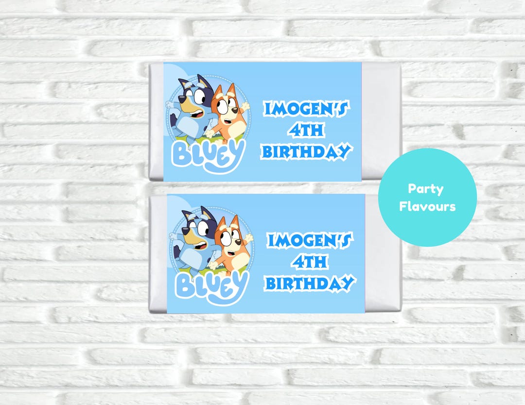 Personalised Bluey Chocolate Aldi Wrappers Birthday Party Favour Candy ...