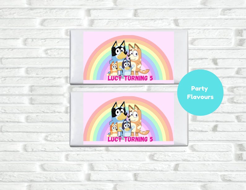 Personalised Bluey and Bingo Chocolate Aldi Wrappers Birthday Party ...