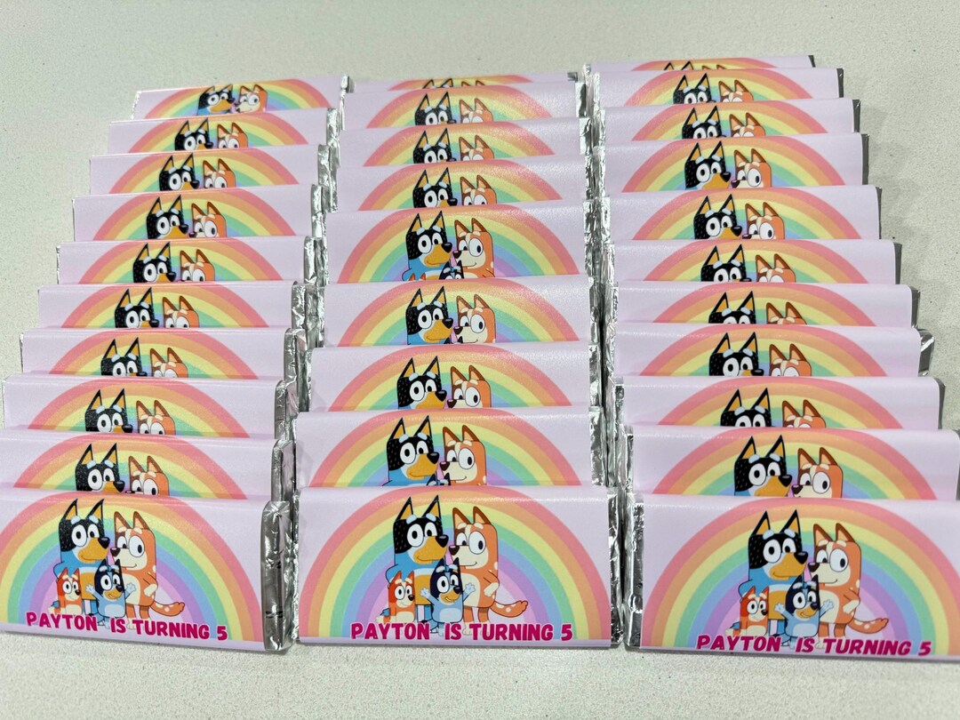 Bluey Personalised Chocolate Bars Birthday Party Favour Candy Bar ...