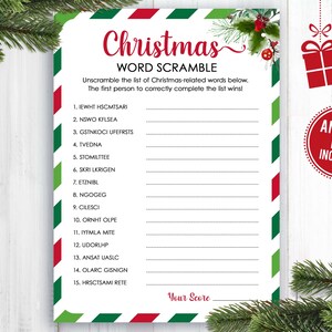 Printable Christmas Word Scramble Game Christmas Printable Games Fun ...