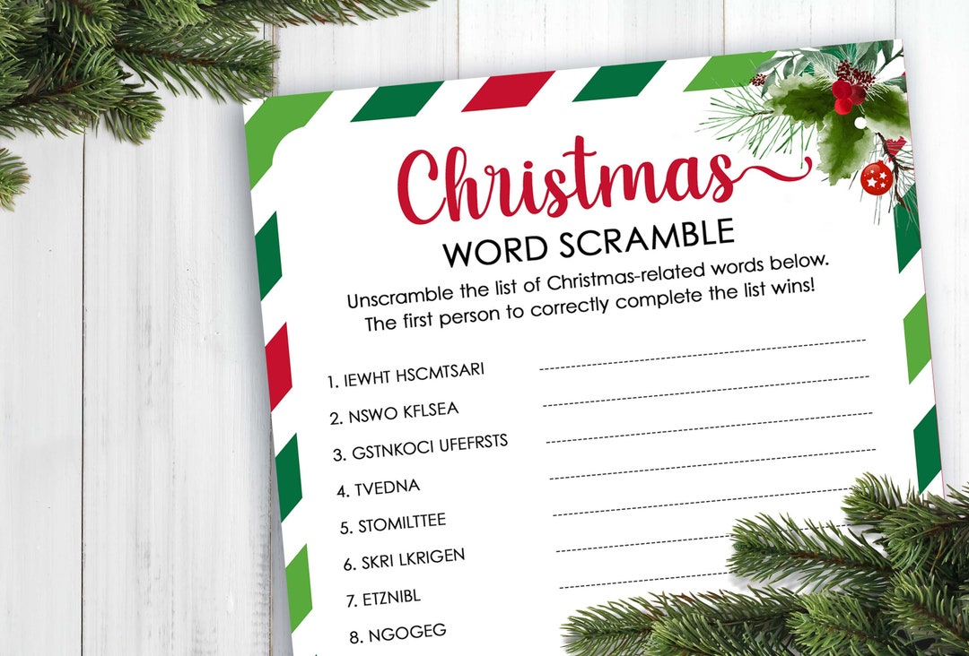 Printable Christmas Word Scramble Game Christmas Printable Games Fun ...