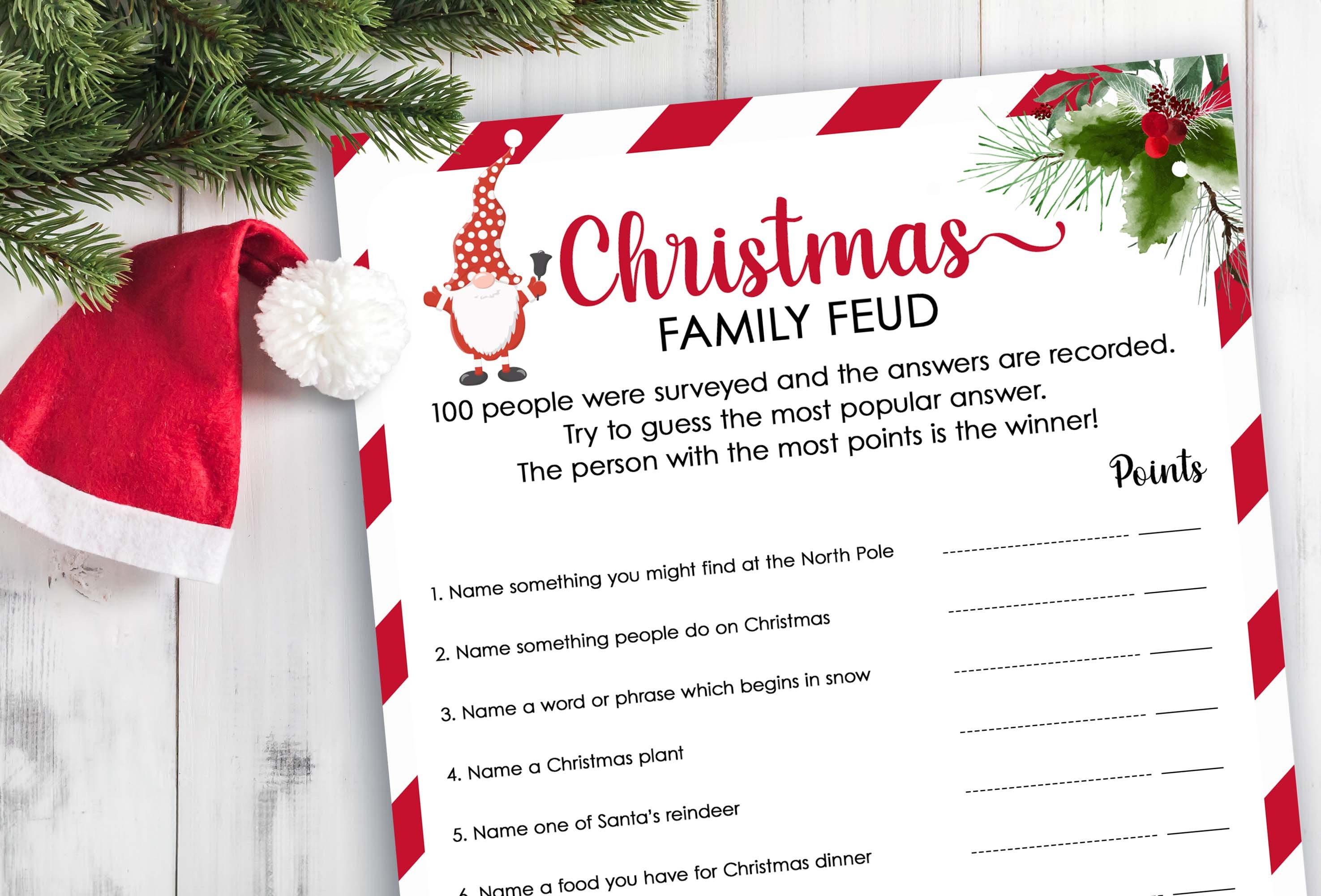 Christmas Family Feud Game Holiday Family Quiz Game Kids Adults ...