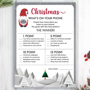 Printable Christmas What's on Your Phone Christmas Printable Games Fun ...