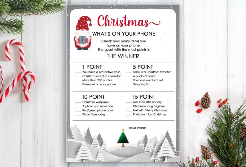 Printable Christmas What's on Your Phone Christmas Printable Games Fun ...
