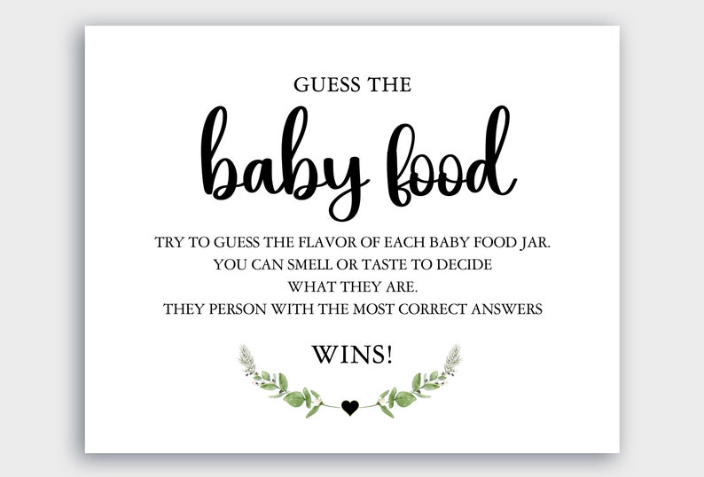 Guess the Baby Food Baby Shower Game Food Game Baby Food - Etsy