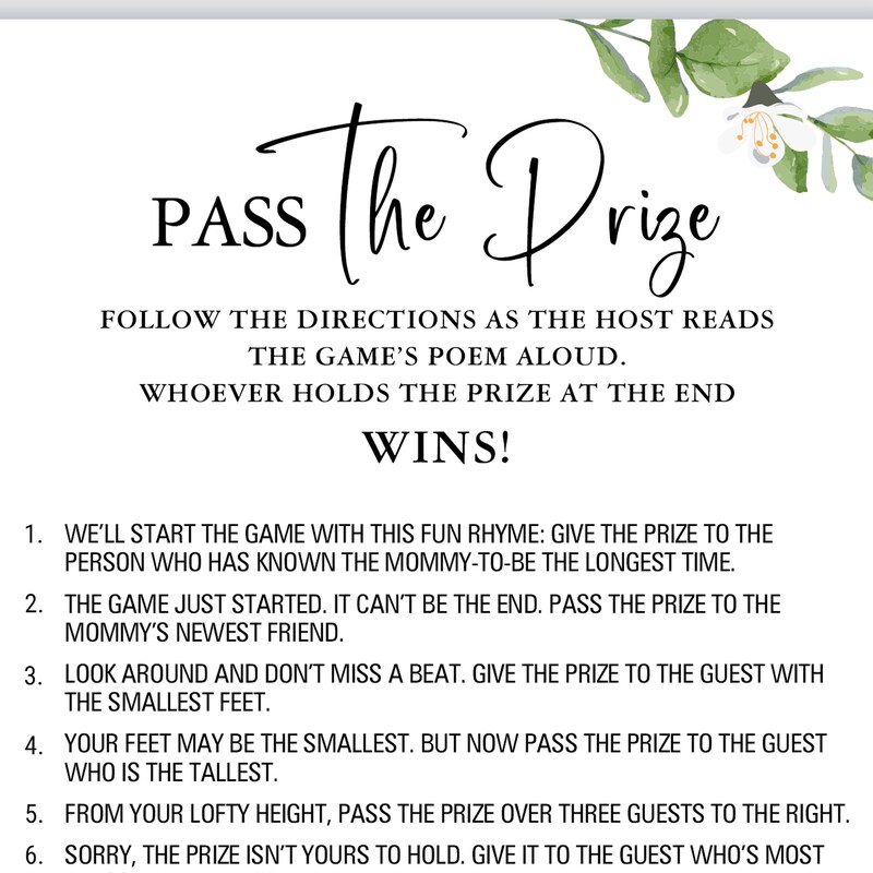 Pass the Prize - Etsy