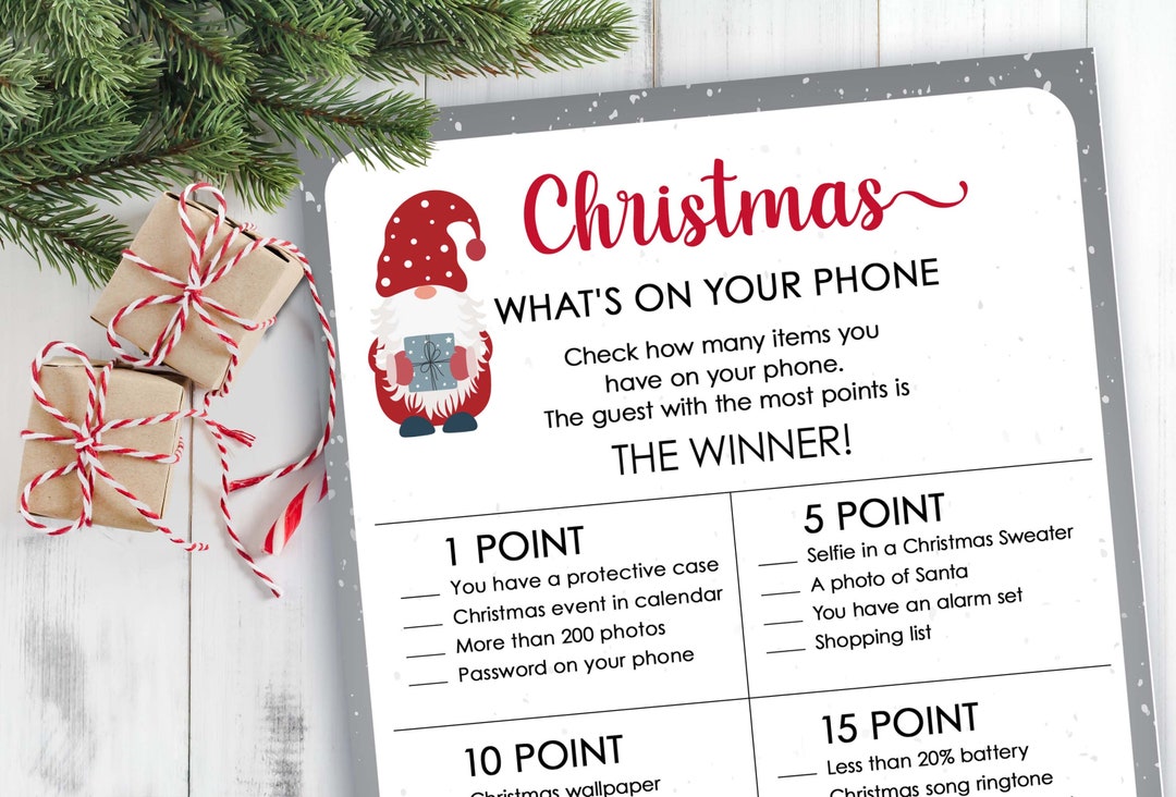 Printable Christmas What's on Your Phone Christmas Printable Games Fun ...