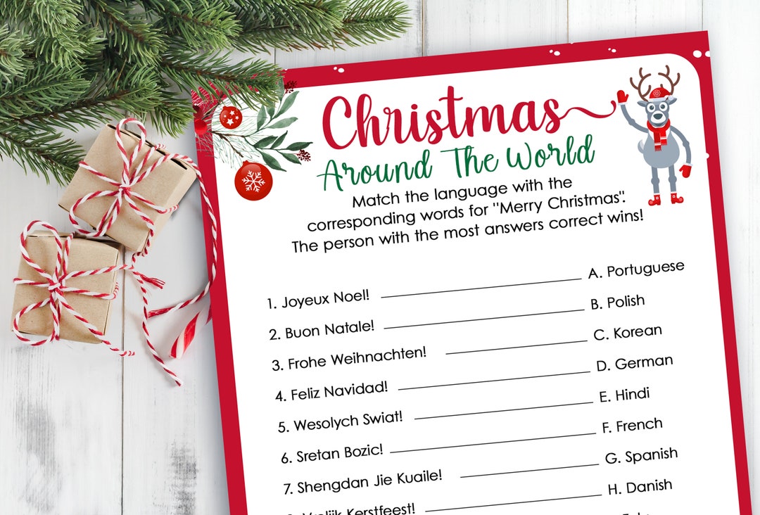 Christmas Around the World Game Printable Christmas Game Christmas ...