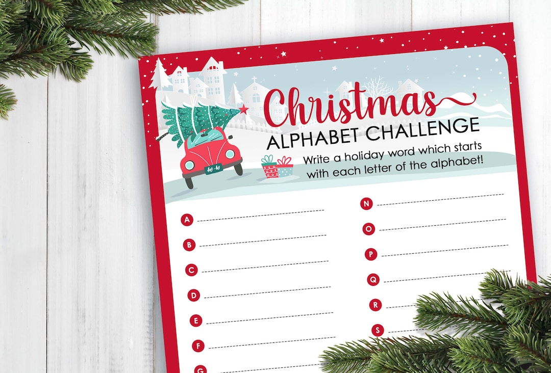 Christmas Alphabet Game Holiday Family Quiz Game Printable Christmas ...