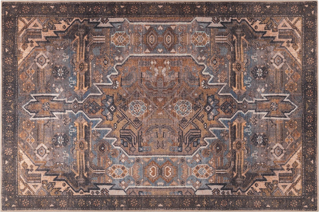 Retro 70s Rug Brown 8x11, Earth Tones Rug, Retro Vintage Rug Brown ...