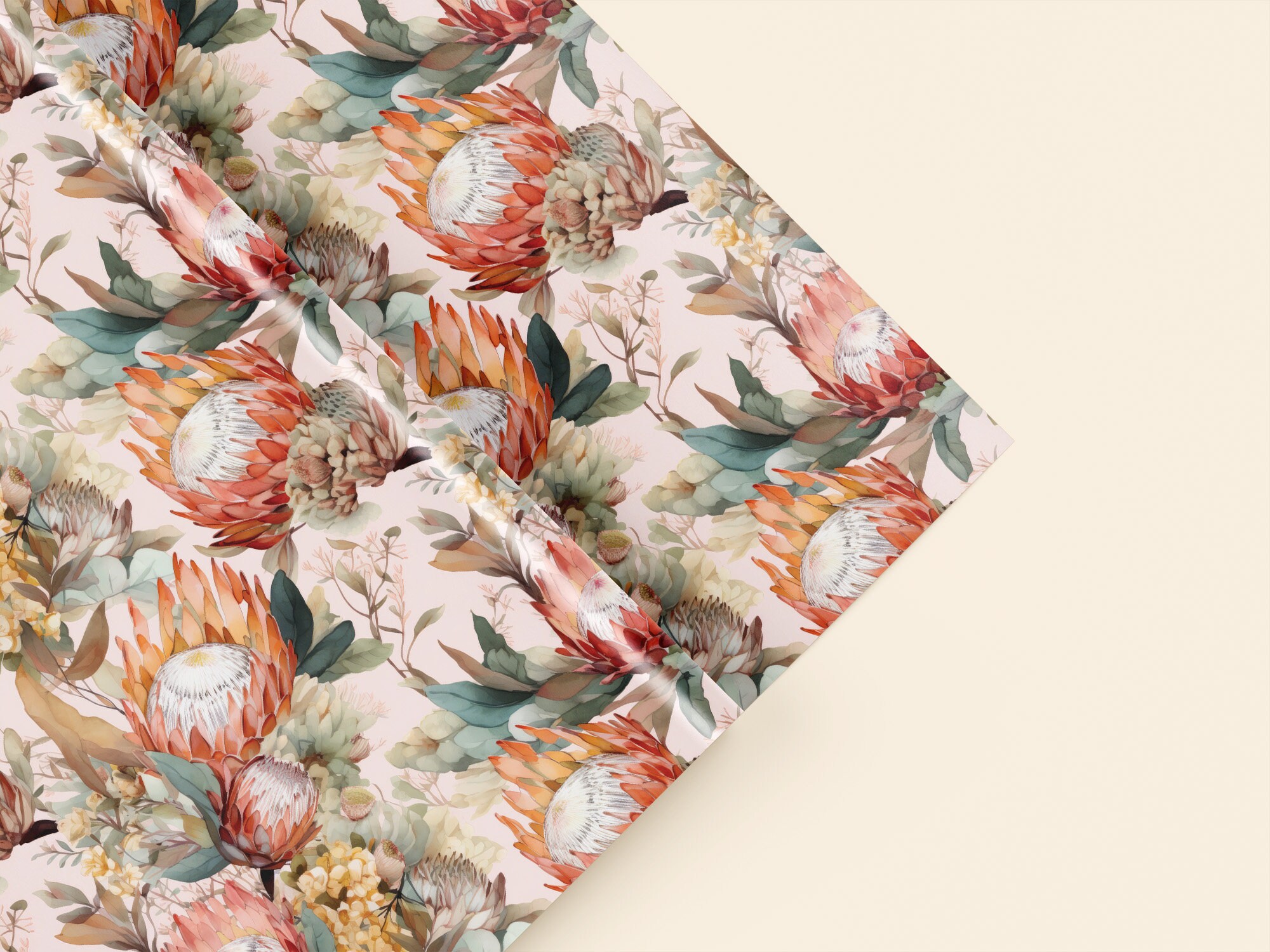 Australian Native Floral Watercolor Seamless Pattern II -banksia ...